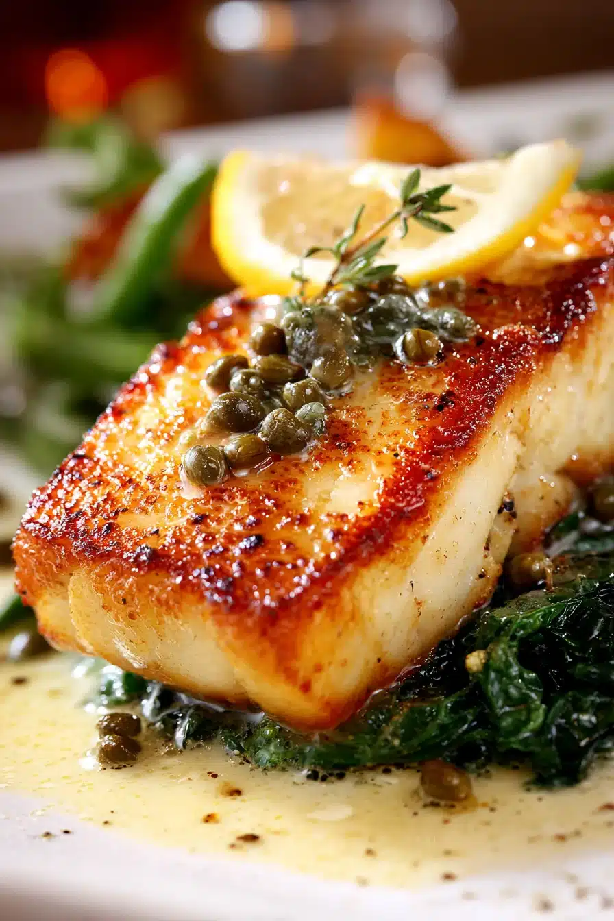 Delicious Pan-Roasted Chilean Sea Bass with Lemon-Caper Butter Recipe ...